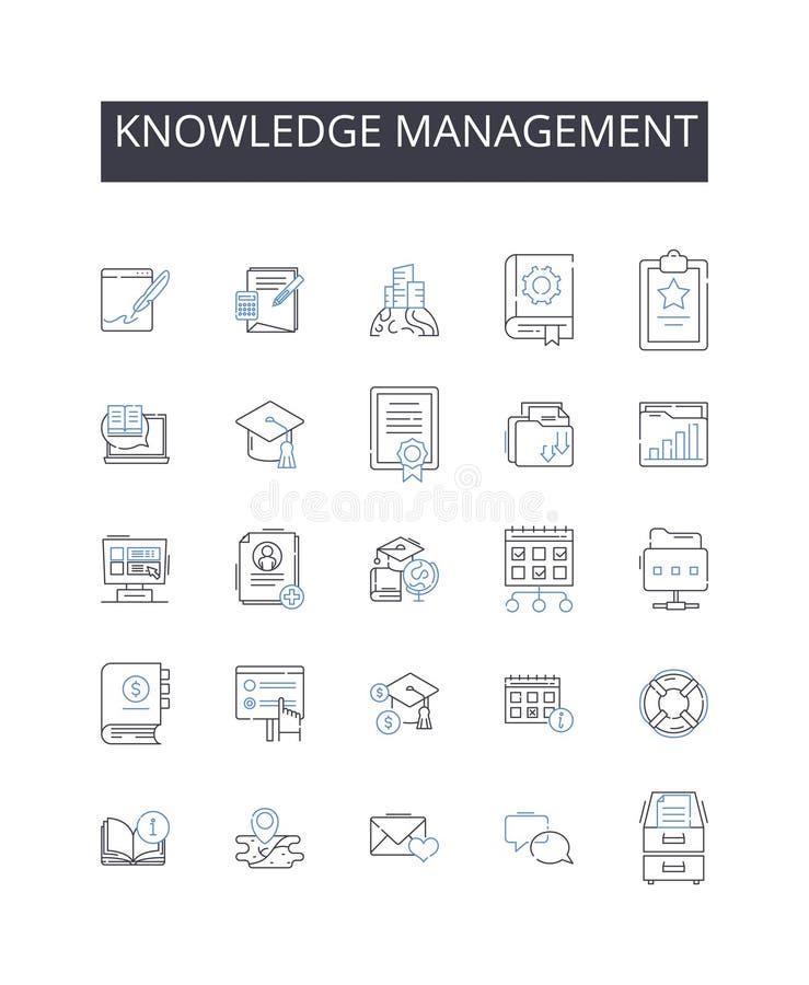 Knowledge Management Line Icons Collection. Talent Recruitment, Data ...