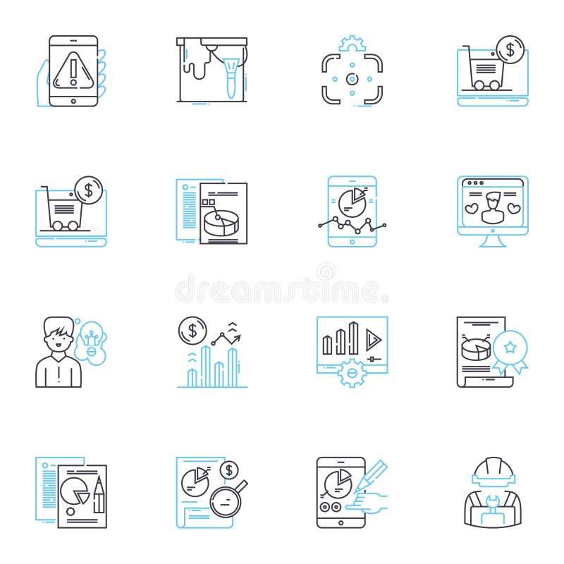 Knowledge Management Linear Icons Set. Collaboration, Innovation ...