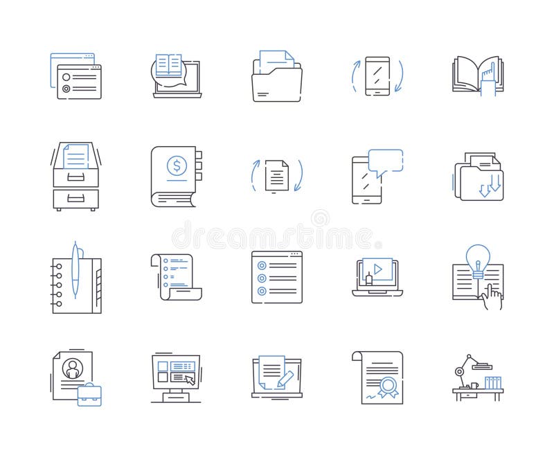 Knowledge Management Outline Icons Collection. Knowledge, Management ...