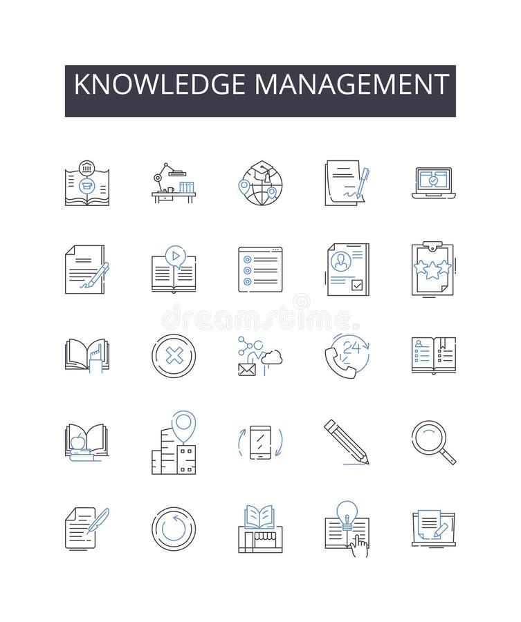 Knowledge Management Line Icons Collection. Talent Recruitment, Data ...