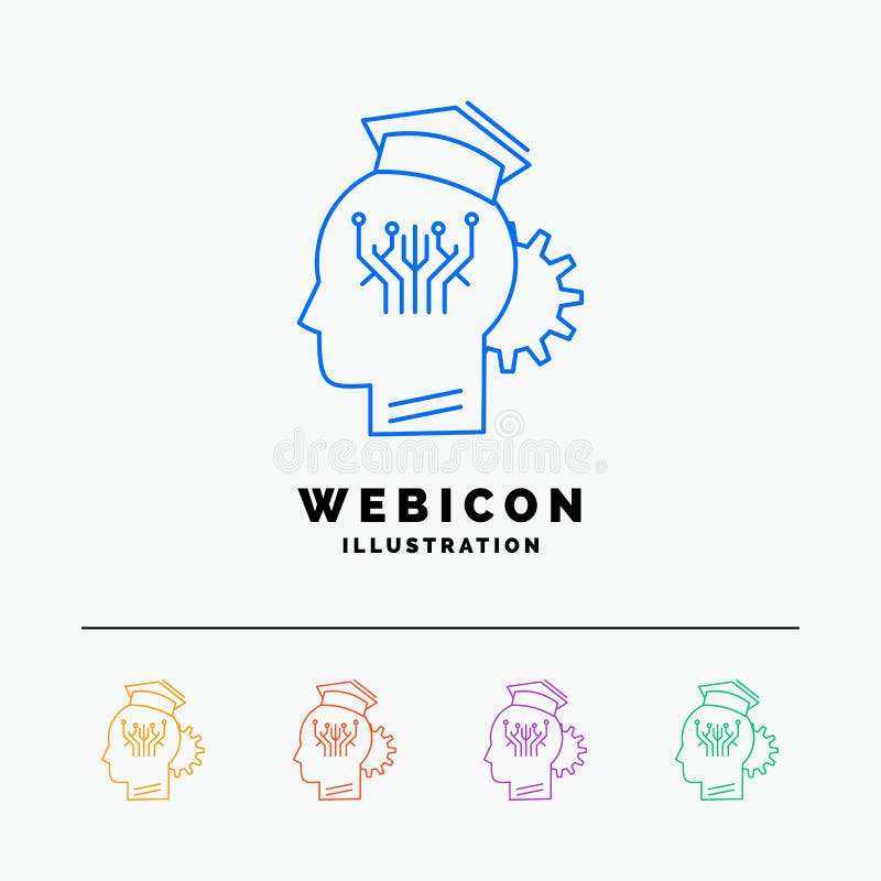 Knowledge, Management, Sharing, Smart, Technology 5 Color Line Web Icon ...