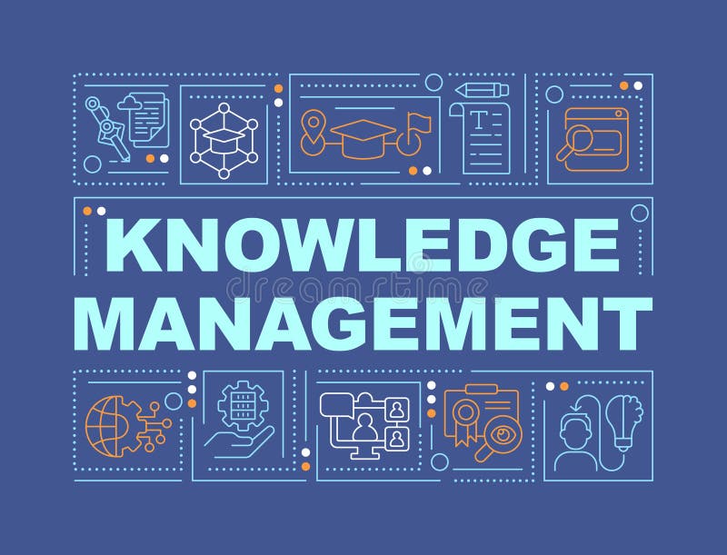 Knowledge Management Text with Linear Icons Stock Vector - Illustration ...