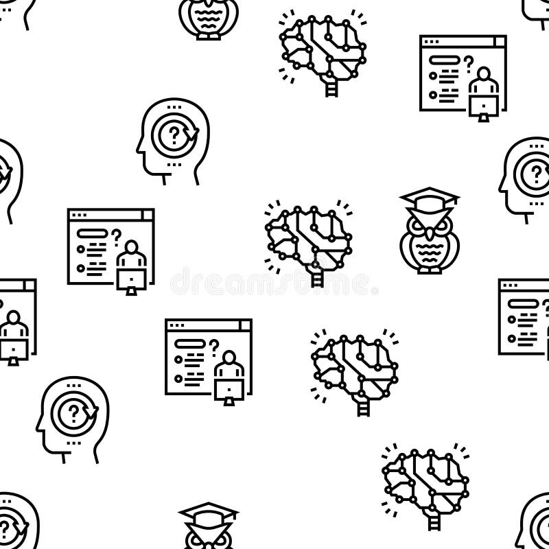 Knowledge and Mind Intelligence Vector Seamless Pattern Stock Vector ...