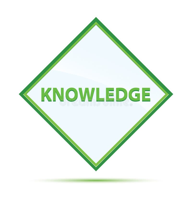 Knowledge Modern Abstract Green Diamond Button Stock Illustration ...