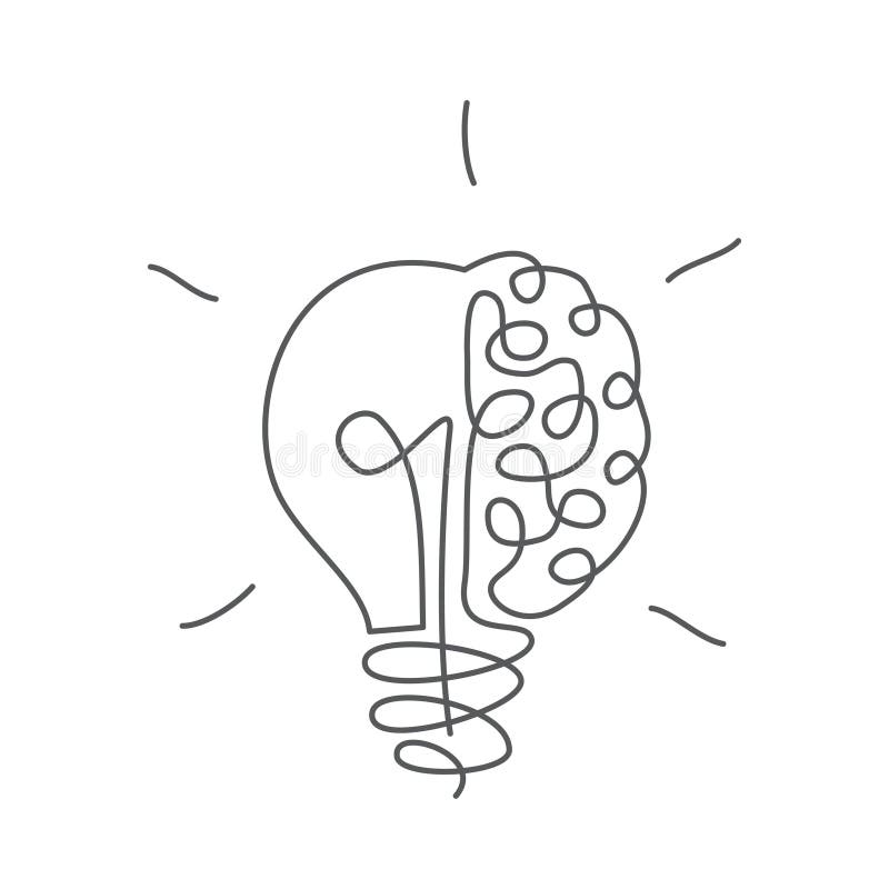 Knowledge One Line Drawing on White Background Stock Vector ...