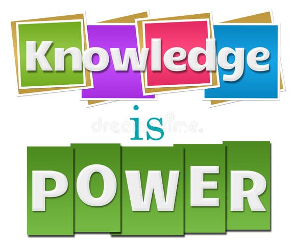 Knowledge is Power Colorful Squares Stripes Stock Illustration ...