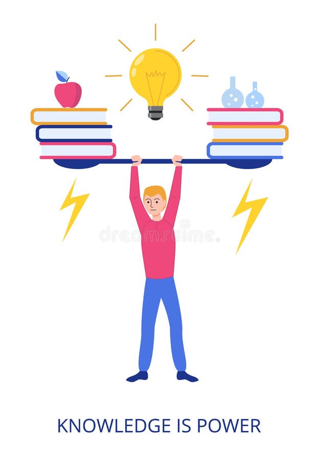 Knowledge is power stock vector. Illustration of brain - 42703180