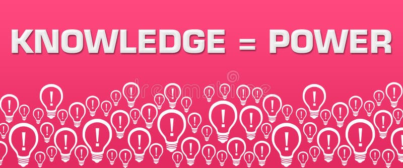 Knowledge is Power Pink Background Bulbs Bottom Text Stock Illustration ...
