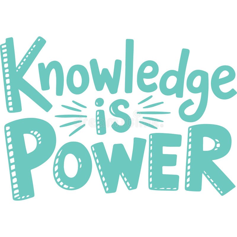 Knowledge is Power Quote Design Stock Vector - Illustration of style ...