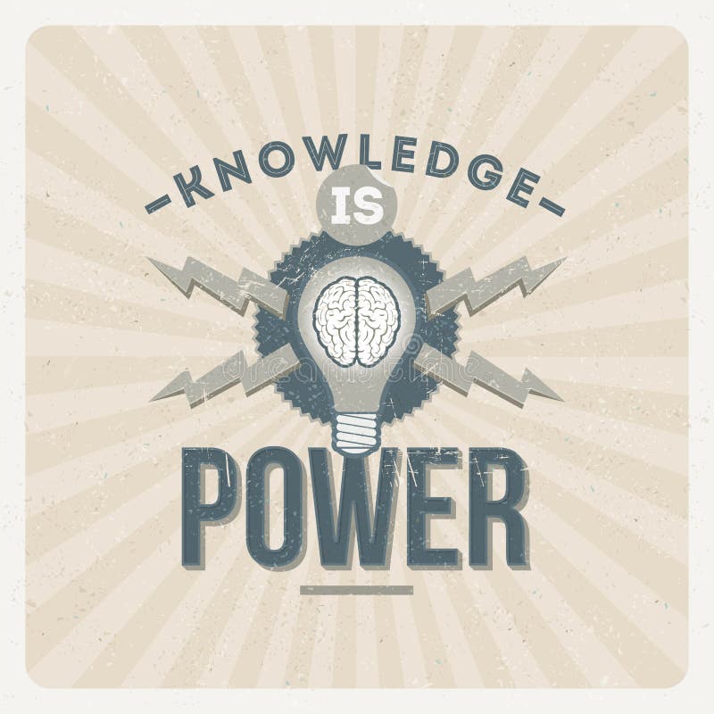 Knowledge is power stock vector. Illustration of brain - 42703180