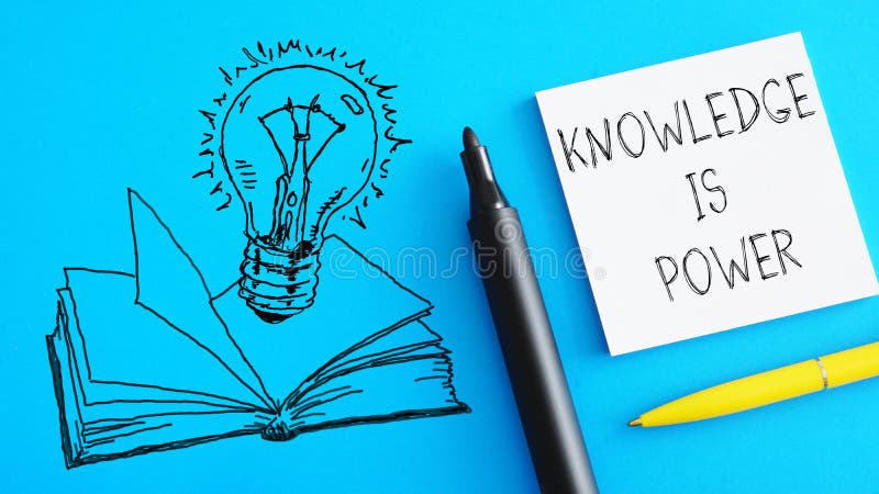 Knowledge is Power is Shown Using the Text Stock Image - Image of lamp ...