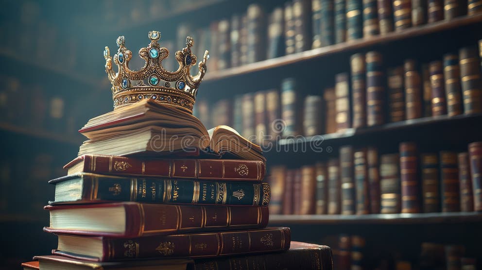 Knowledge is Power - a Stack of Books with a Crown on Top Stock Photo ...