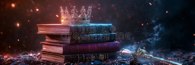 Knowledge is Power - a Stack of Books with a Crown on Top Stock Photo ...