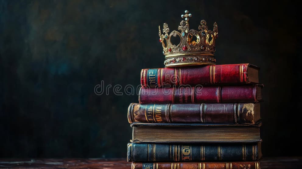 Knowledge is Power - a Stack of Books with a Crown on Top Stock Image ...
