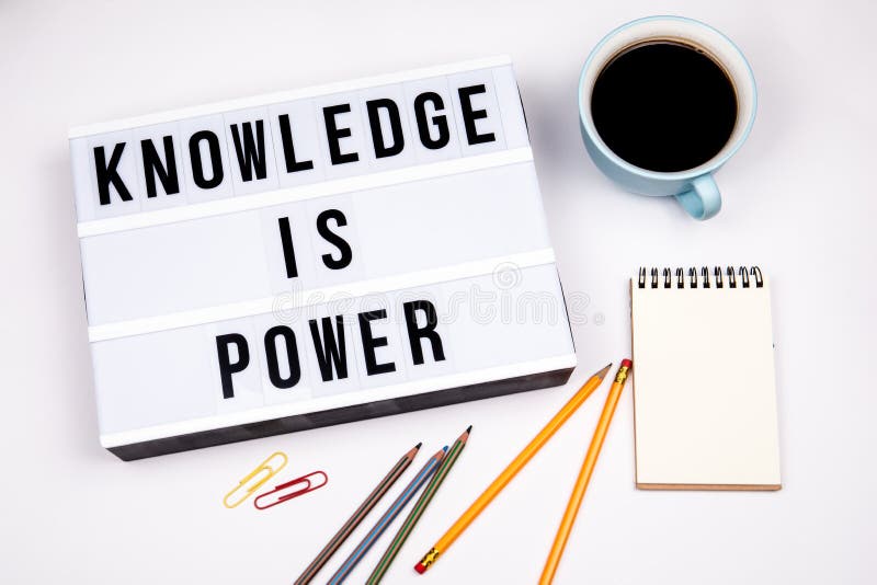 Knowledge is Power. Text in Lightbox Stock Photo - Image of consulting ...