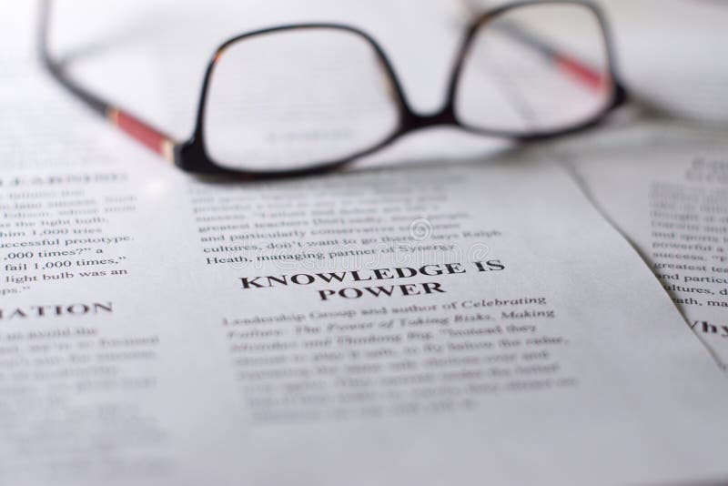 Knowledge is Power Text with Smart Glasses Stock Photo - Image of media ...