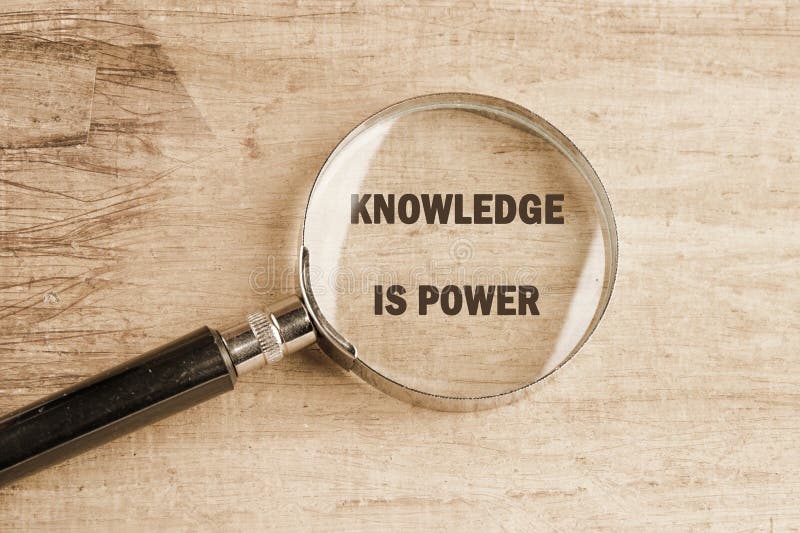 KNOWLEDGE is POWER Words through a Magnifying Glass on Papyrus. View ...