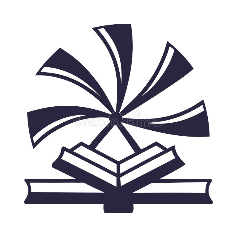 Knowledge Propeller: an Open Book Under Spinning Blades - Symbol of ...