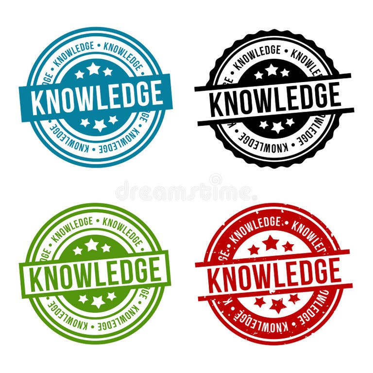 Knowledge Round Stamp Collection. Eps10 Vector Badge Stock Vector ...