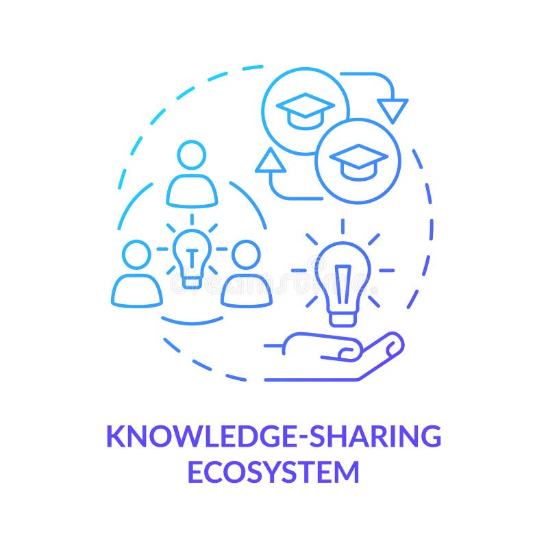 Knowledge-sharing Ecosystem Blue Gradient Concept Icon Stock Vector ...