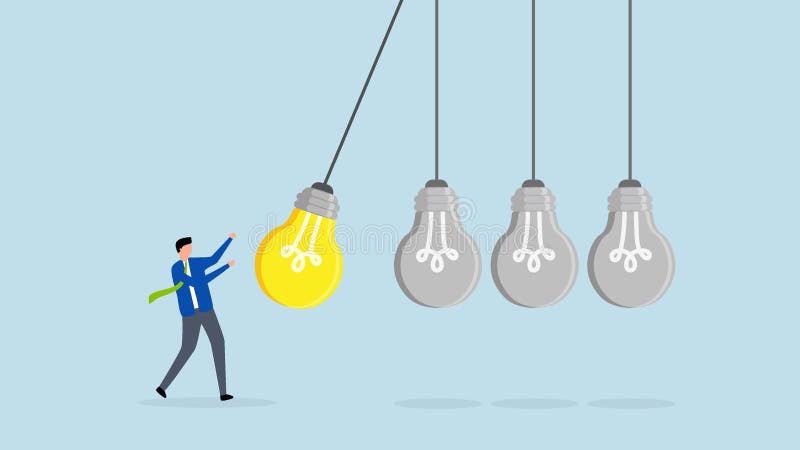 Knowledge Sharing, 4k Animation of Business Manager Pulls Light Bulb ...