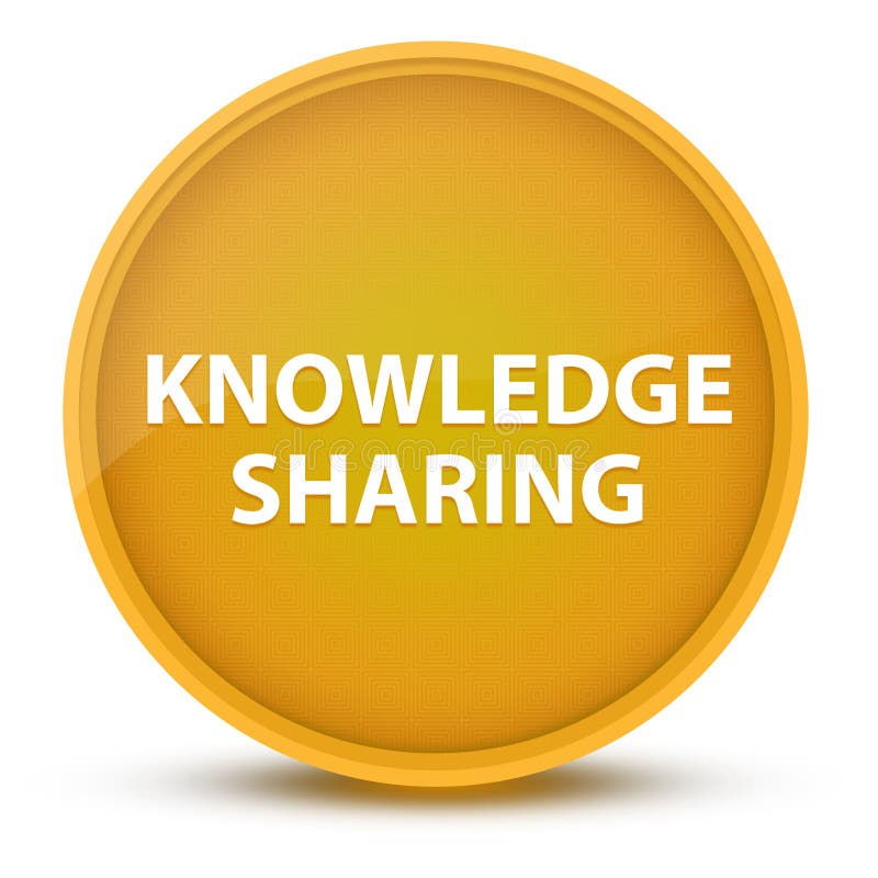 Knowledge Sharing Luxurious Glossy Yellow Round Button Abstract Stock ...