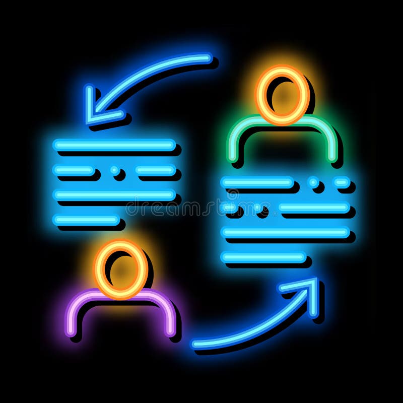 Knowledge Sharing Neon Glow Icon Illustration Stock Vector ...