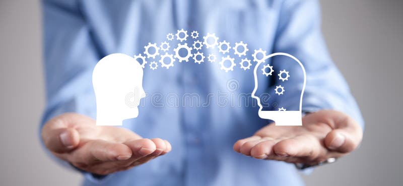 Knowledge Sharing. Transferring Stock Photo - Image of education, head ...