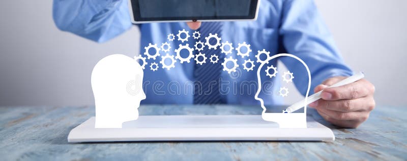 Knowledge Sharing. Transferring Stock Image - Image of design, solution ...