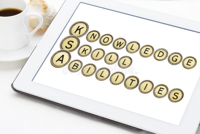 Knowledge, Skills, and Abilities Stock Photo - Image of typewriter ...