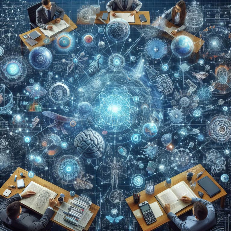 Knowledge Space a Structured Network of Concepts and Their Rela Stock Illustration ...