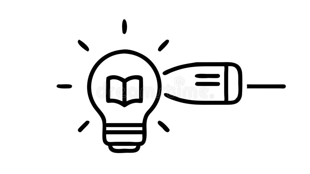 Knowledge Sparking Ideas. Learning and Insight Symbol, Vector Design ...