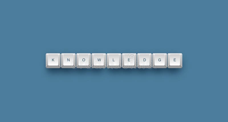 Knowledge Spelled with Keyboard Keys on Blue. Stock Image - Image of ...