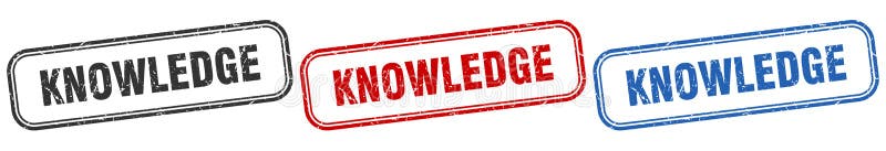 Knowledge Square Isolated Sign Set. Knowledge Stamp Stock Vector ...