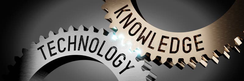 Knowledge, Technology - Typographical Gears Concept Stock Illustration ...