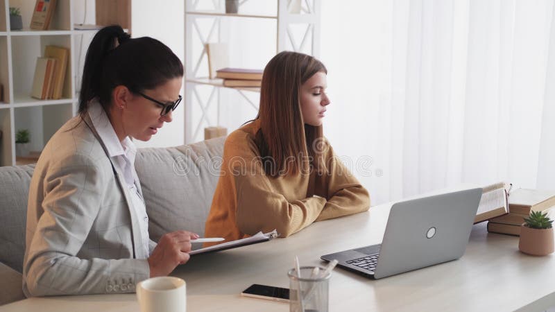 Knowledge Testing Home Teacher Catch-up Classes Stock Video - Video of ...