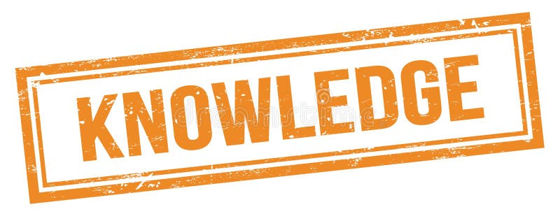 KNOWLEDGE Text on Orange Grungy Vintage Stamp Stock Illustration ...