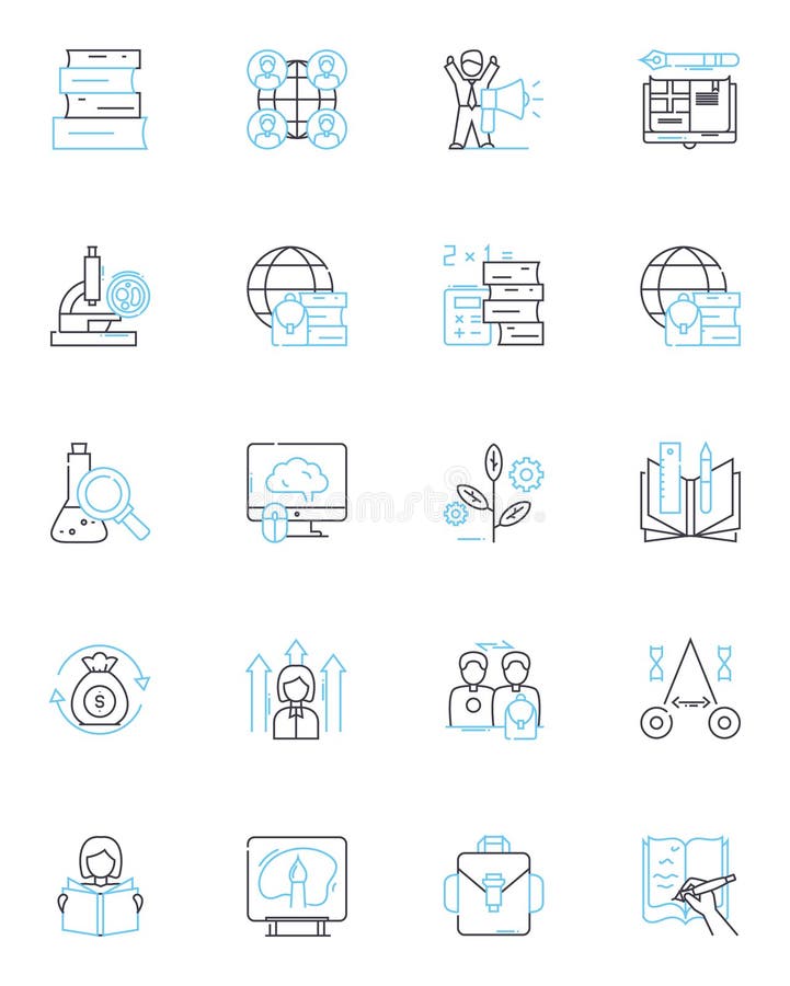 Knowledge Thirst Linear Icons Set. Curiosity, Learning, Understanding ...