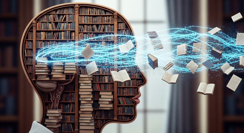 Knowledge Transfer: a Bookshelf-shaped Head with Flying Books ...