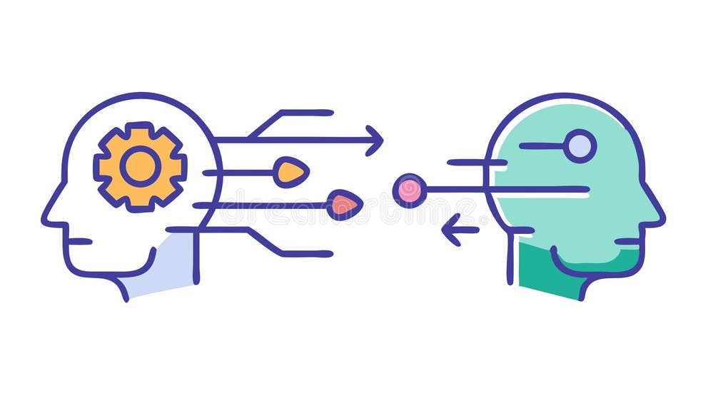 Knowledge Transfer Brain Connection Icon, Idea Sharing, Innovation ...