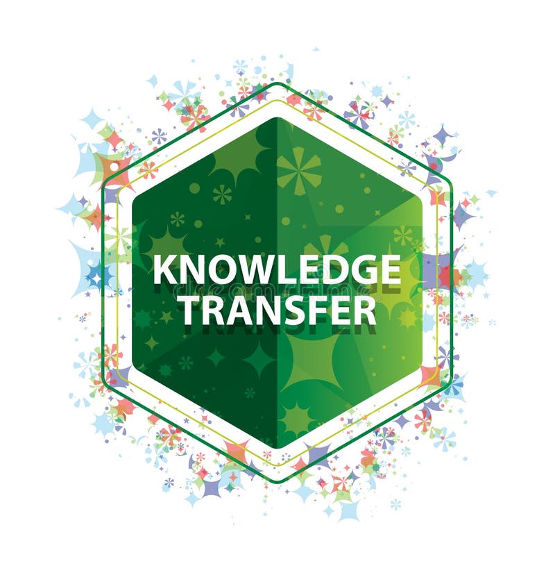 Knowledge Transfer Floral Plants Pattern Green Hexagon Button Stock ...