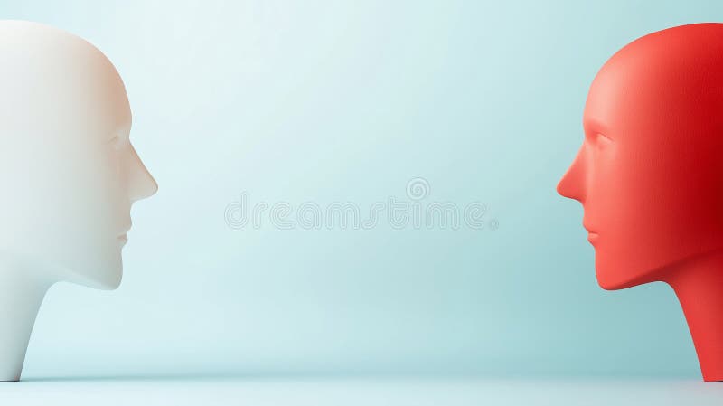 Knowledge Transfer Visualization, Silhouetted Heads Connecting, Sharing ...