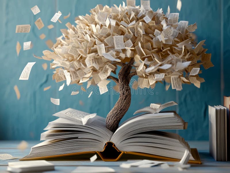 Knowledge Tree Blossoms: Books Transforming into Imaginative Paper ...