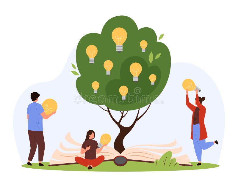 Knowledge Tree Growing from Open Paper Book, New Ideas and Inspiration ...