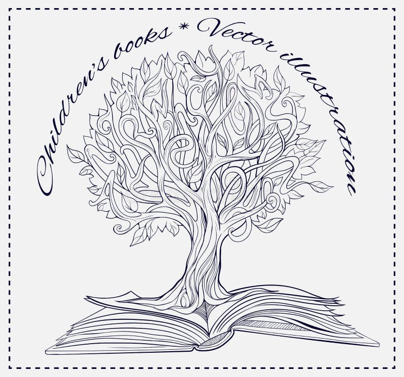 Knowledge Tree Growing Out of a Book Stock Vector - Illustration of ...
