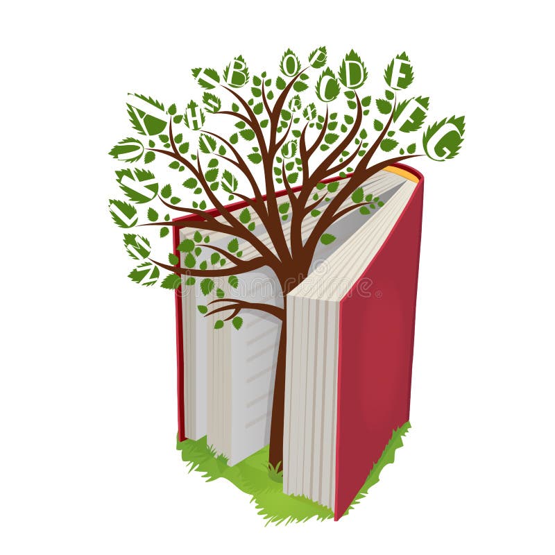 Knowledge Tree Book Logo stock vector. Illustration of novel - 32842606