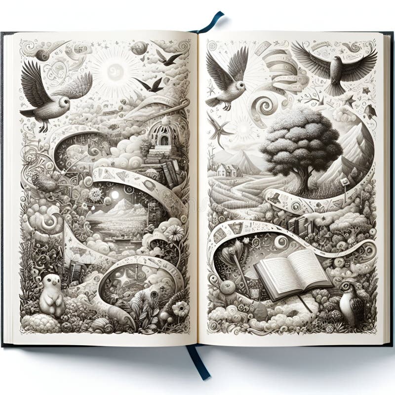 Knowledge Unveiled: Open Book, Isolate Image, Generative AI. Stock ...