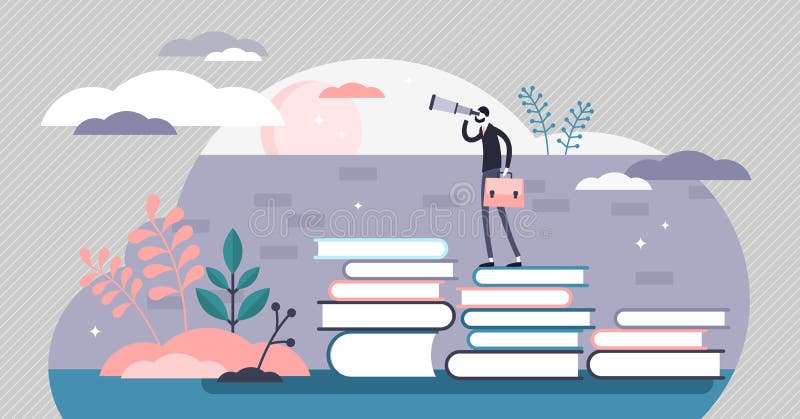 Knowledge Vector Illustration. Smart Wisdom Persons in Flat Tiny ...
