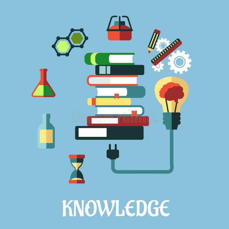 Knowledge and Web Education Flat Design Stock Vector - Illustration of ...