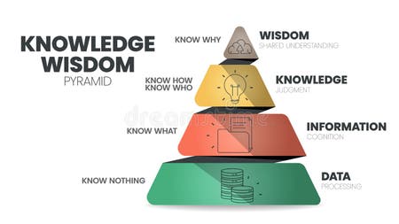 Knowledge Wisdom Hierarchy Infographic Template with Icons. DIKW Knowledge Management Pyramid ...